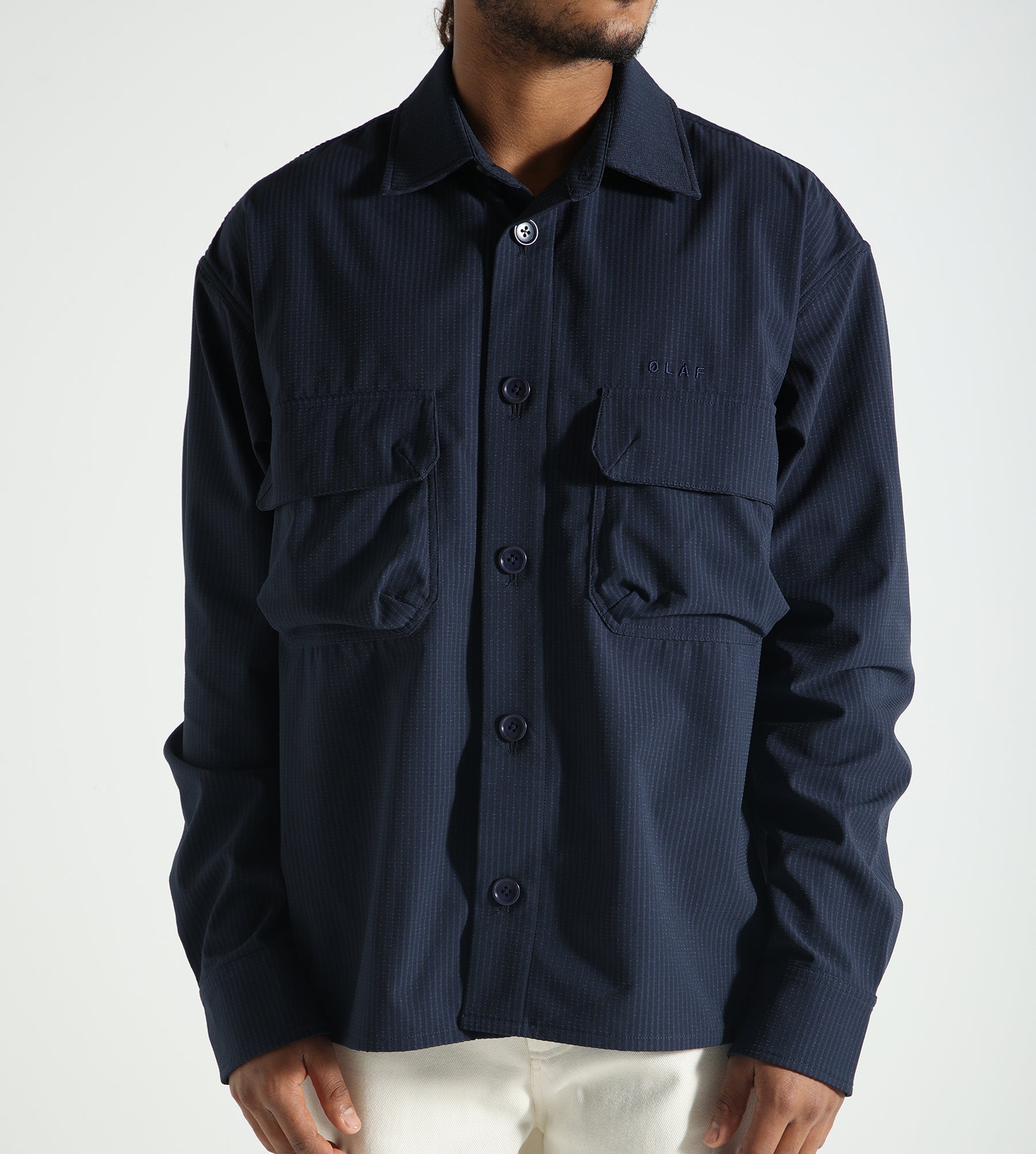 OLAF Bonded Pocket Overshirt Navy